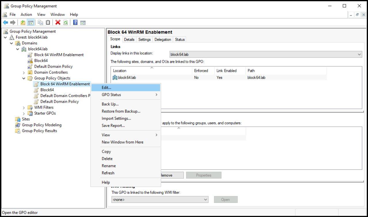 How to enable WinRM with GPO